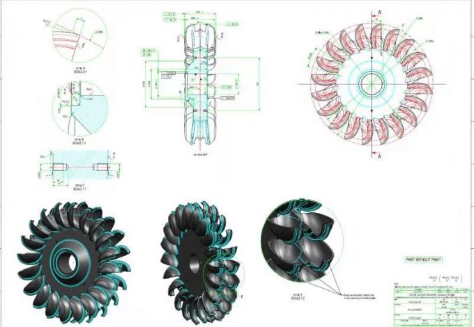 1mw Pelton Runner Water Turbine Hydro Power Wheel Customized Water Wheel